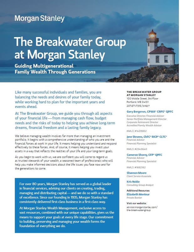 The Breakwater Group | Portland, ME | Morgan Stanley Wealth Management