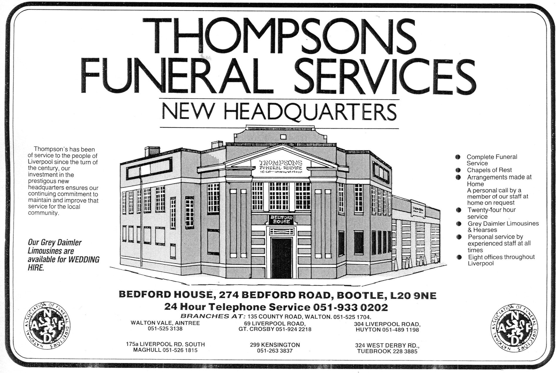 History of Thompsons Funeral Directors in Merseyside | Dignity Funerals