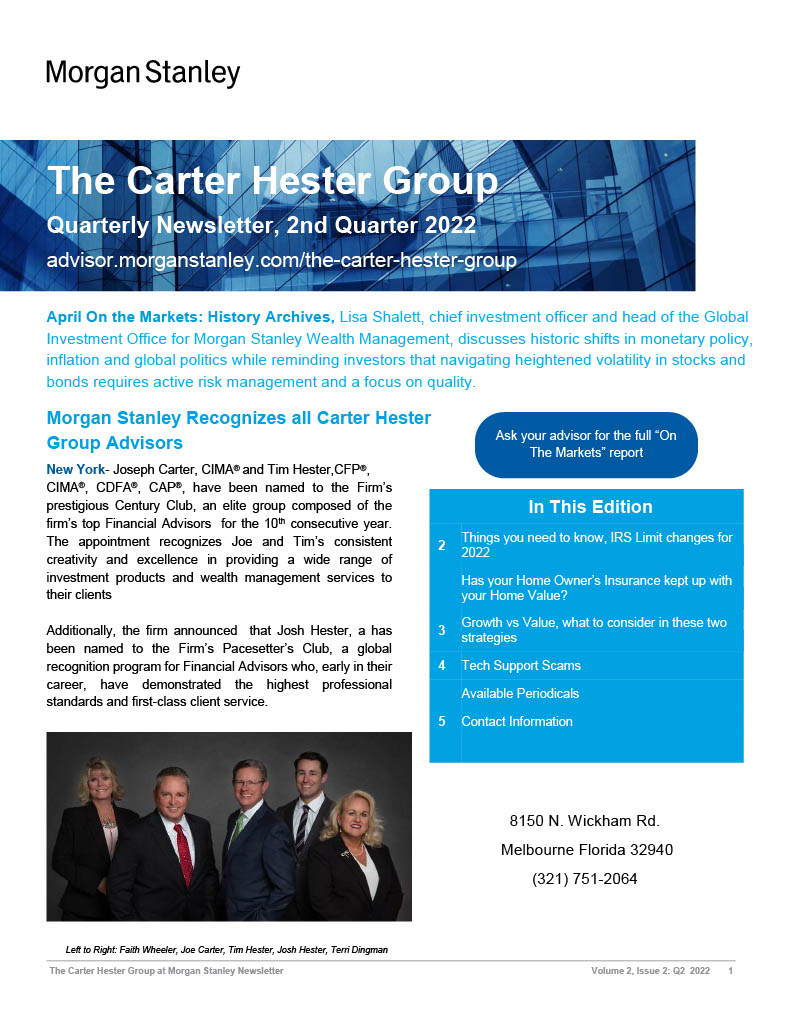 The Carter Hester Group | Melbourne, FL | Morgan Stanley Wealth Management